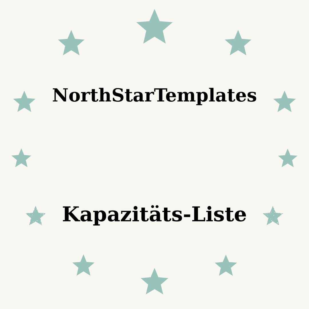 Capacity List Premium Printable and Editable Template DE EN ES - Etsy