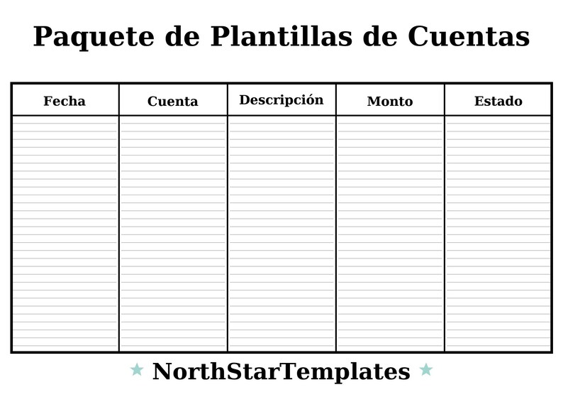 Account Template Pack — Premium Printable & Editable Template DE EN ES ...