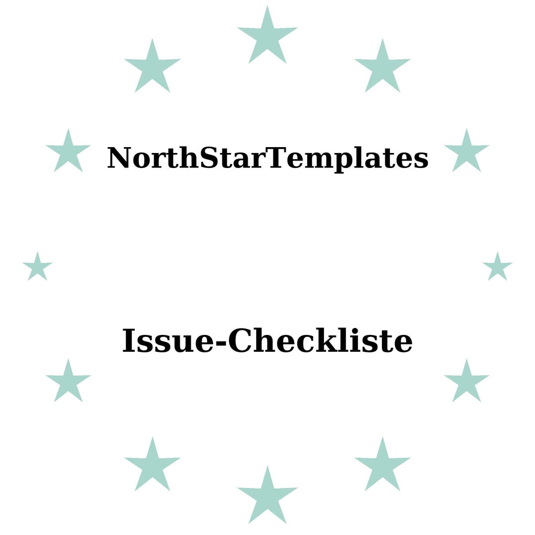 Issue Checklist — Premium Printable & Editable Template DE EN ES - Etsy