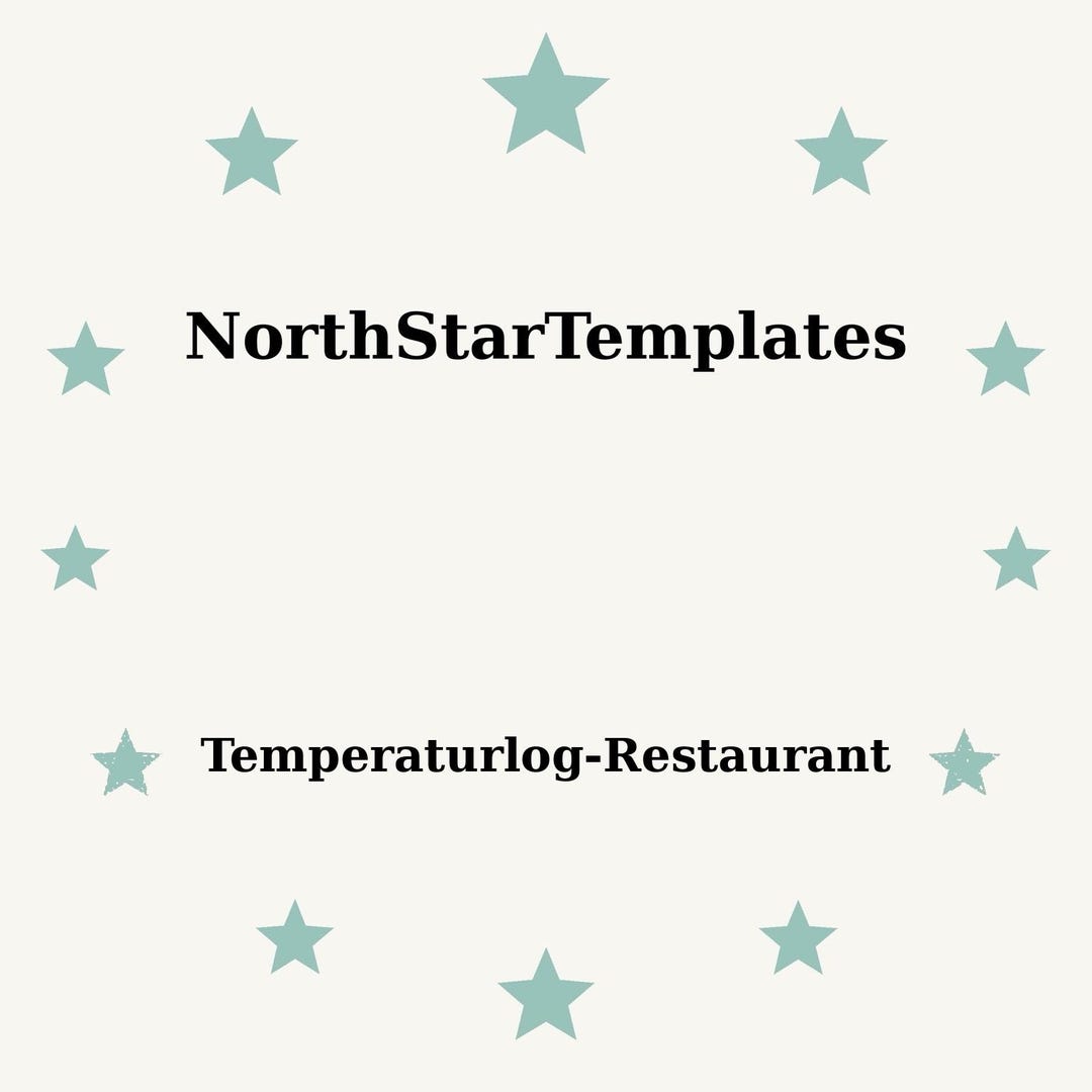 Restaurant Temperature Log Premium Printable and Editable Template DE ...