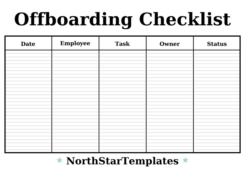 Offboarding Checklist — Premium Printable & Editable Template DE EN ES ...