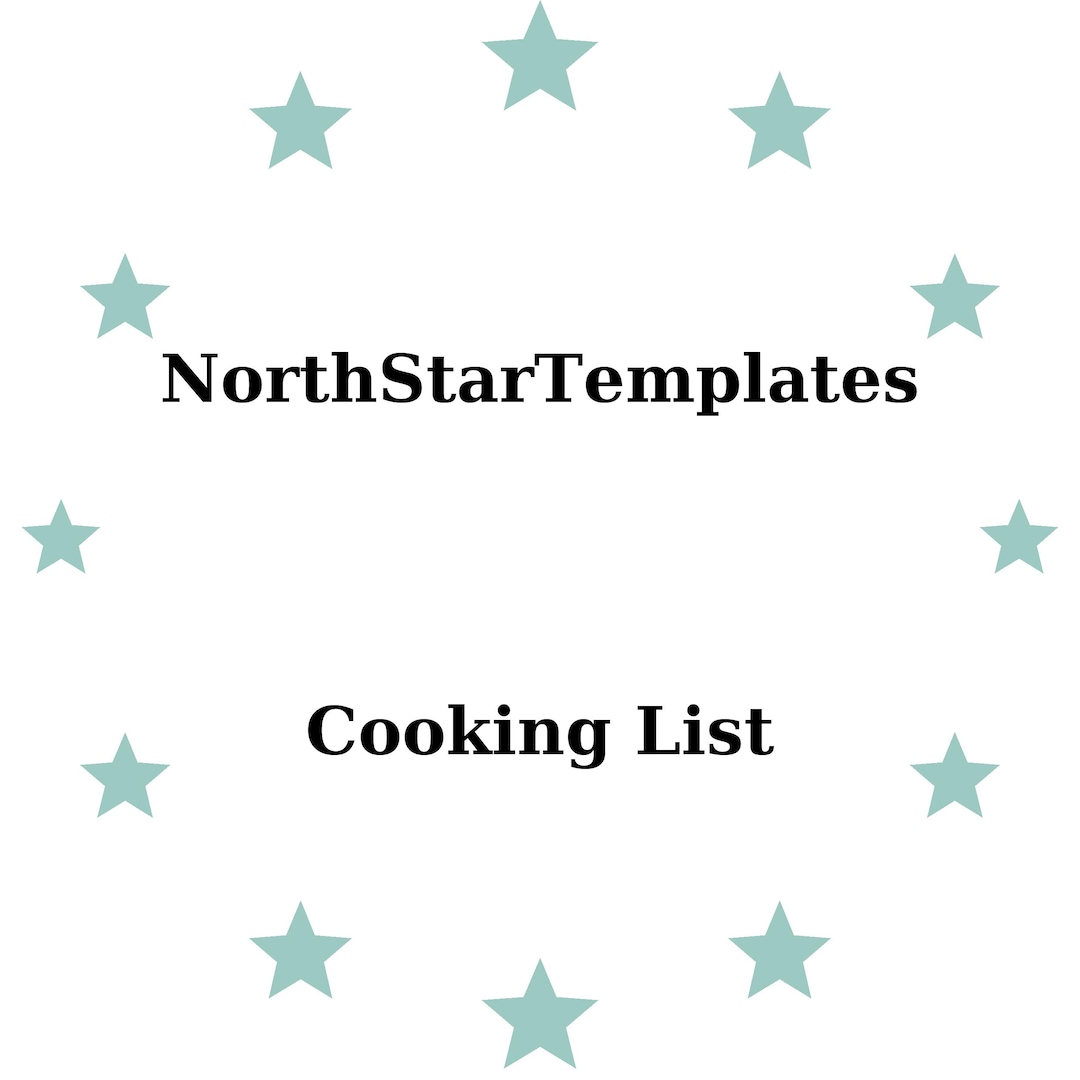 Cooking List Premium Printable and Editable Template DE EN ES - Etsy