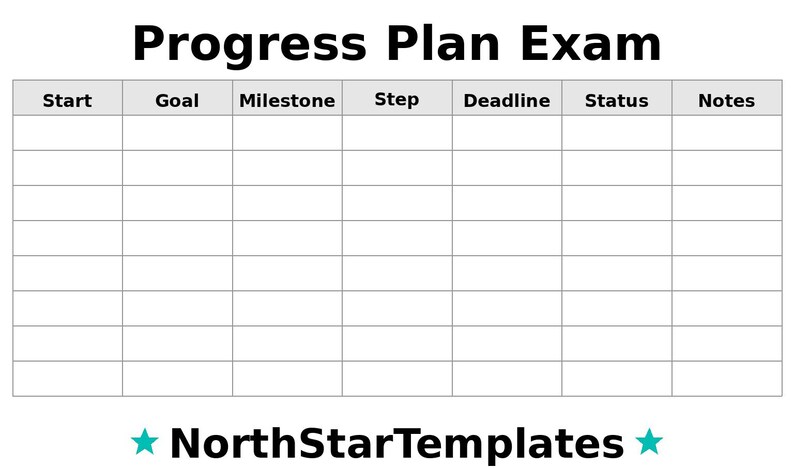 Exam Progress Plan Premium Printable and Editable Template DE EN ES - Etsy