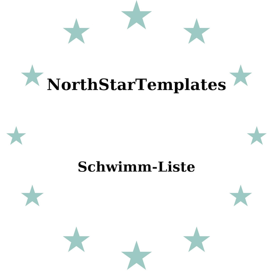 Swimming List Premium Printable and Editable Template DE EN ES - Etsy