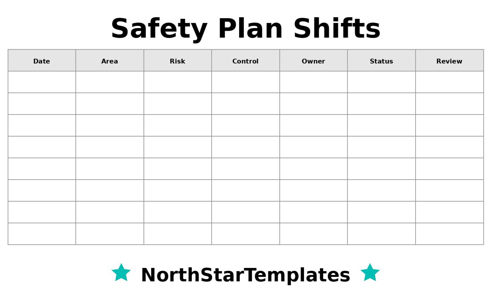 Safety Plan - Shifts Premium Printable and Editable Template DE EN ES ...
