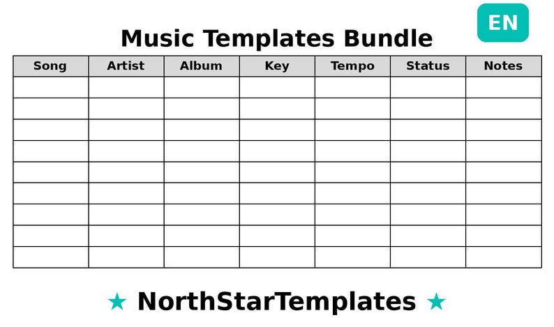 Music Templates Bundle Premium Printable and Editable Template DE EN ES ...