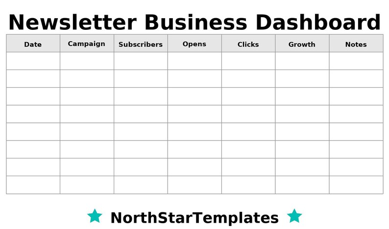 Newsletter Business Dashboard Premium Printable and Editable Template ...