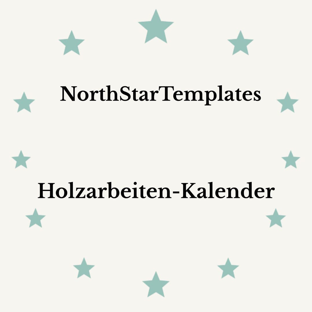 Woodworking Calendar Premium Printable and Editable Template DE EN ES ...