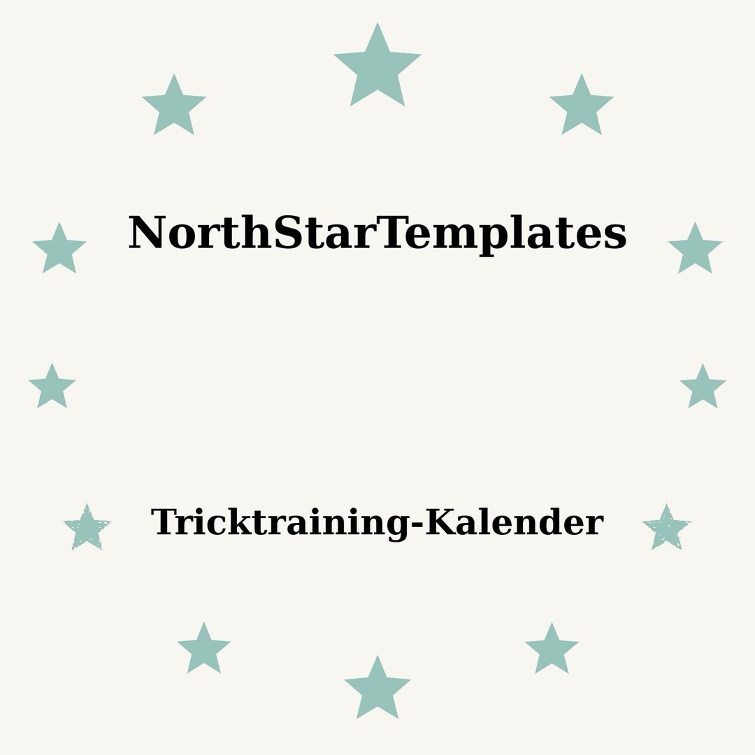 Trick Training Calendar Premium Printable and Editable Template DE EN ...