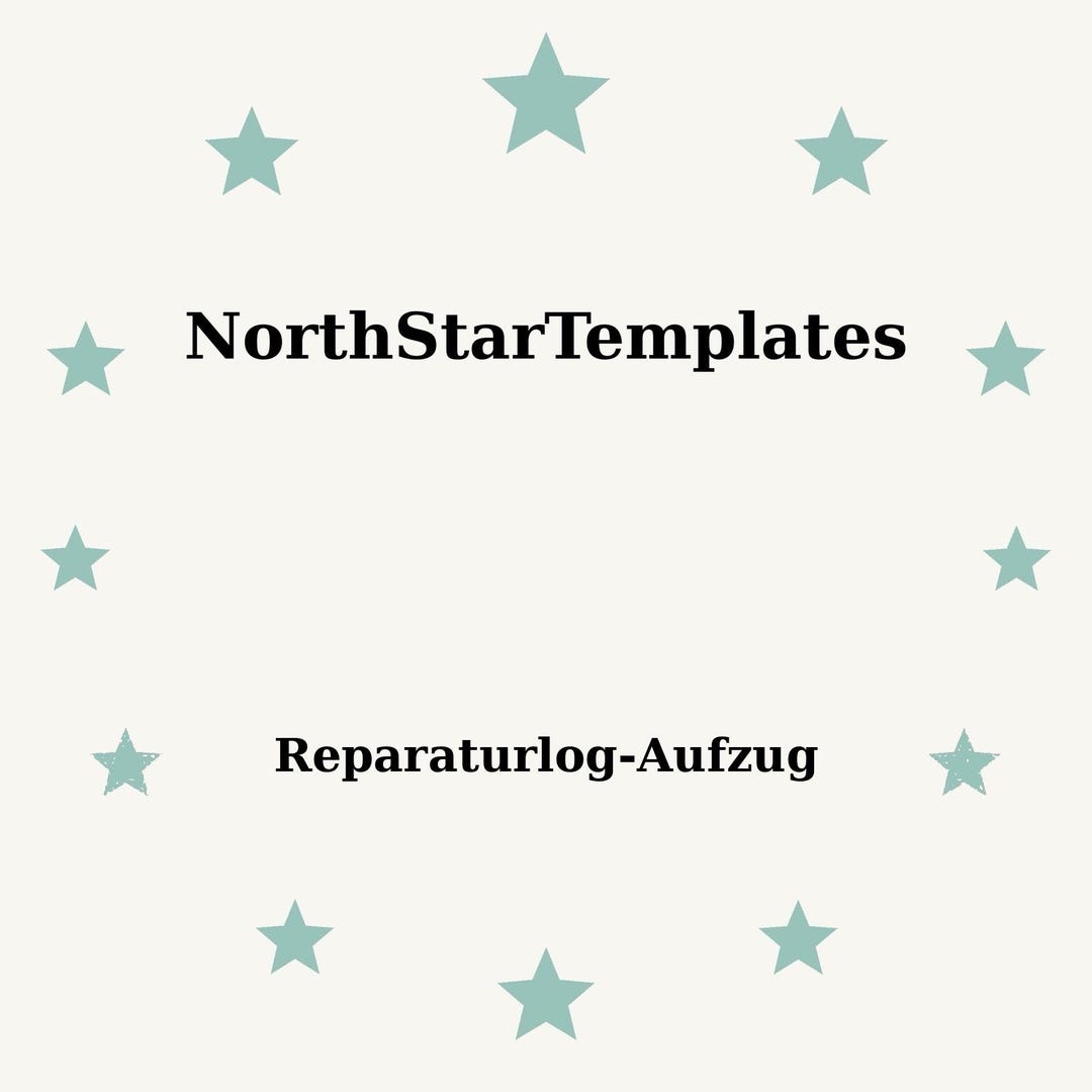 Repair Log - Elevator Premium Printable and Editable Template DE EN ES ...