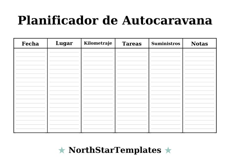 Motorhome Planner Premium Printable and Editable Template DE EN ES - Etsy