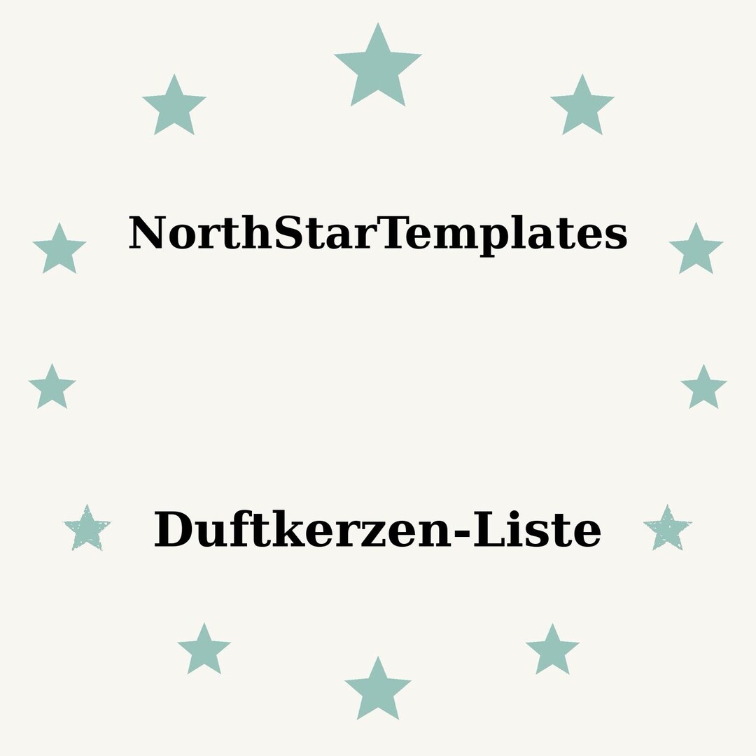 Scented Candles List Premium Printable and Editable Template DE EN ES ...
