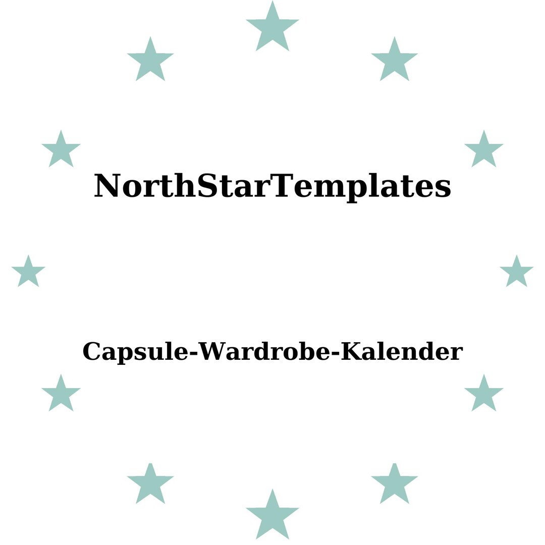 Capsule Wardrobe Calendar Premium Printable and Editable Template DE EN ...