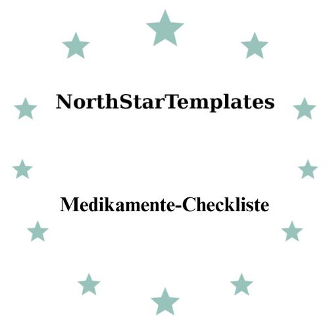 Medication Checklist Premium Printable and Editable Template DE EN ES ...