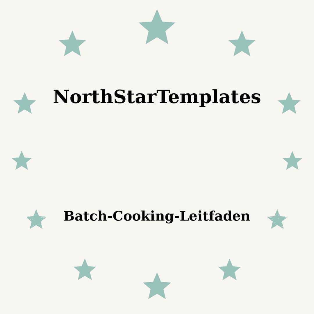 Batch Cooking Guide Premium Printable and Editable Template DE EN ES - Etsy