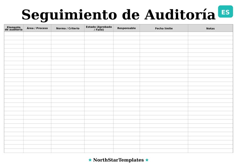 Audit Tracker Premium Printable and Editable Template DE EN ES - Etsy ...