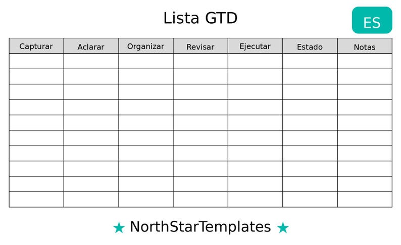 Gtd Checklist Premium Printable and Editable Template DE EN ES - Etsy ...