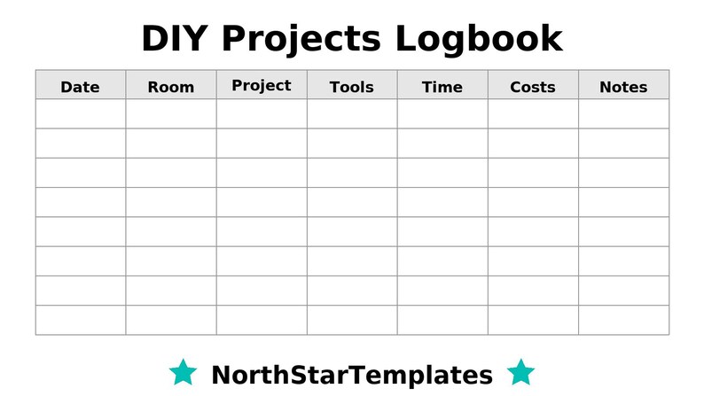 Diy Projects Logbook Premium Printable and Editable Template DE EN ES ...