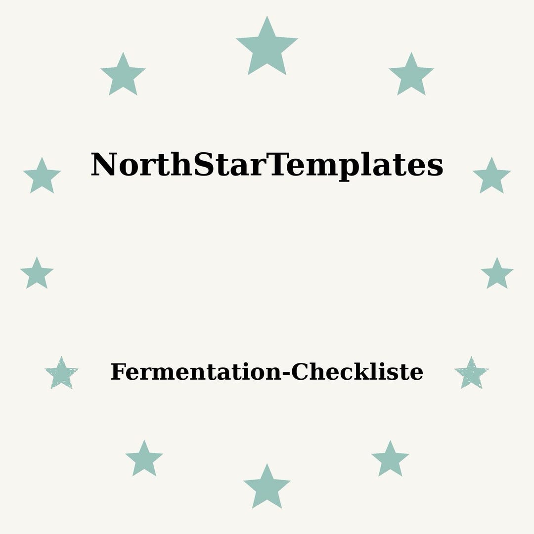 Fermentation Checklist Premium Printable and Editable Template DE EN ES ...