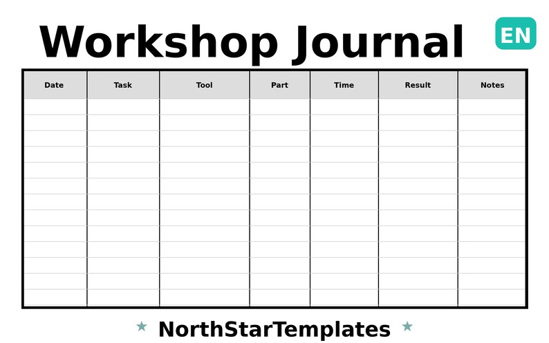 Workshop Journal Premium Printable and Editable Template DE EN ES - Etsy