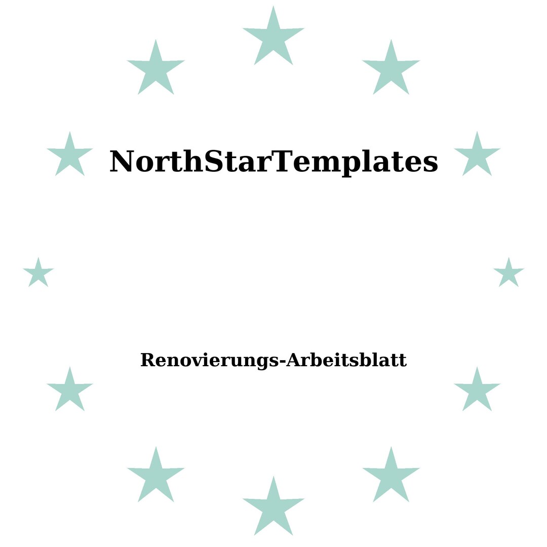 Renovation Worksheet — Premium Printable & Editable Template DE EN ES ...