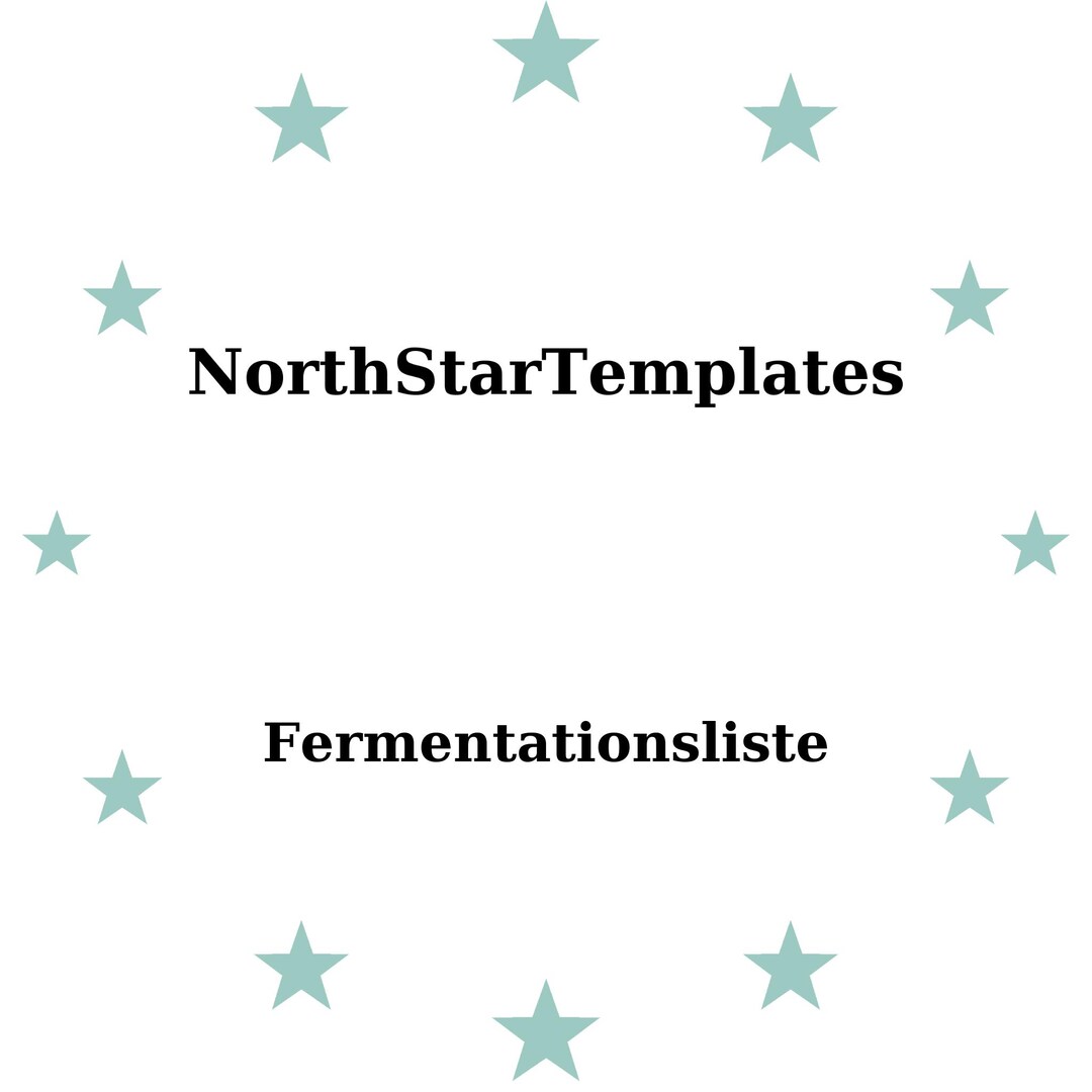 Fermentation List Premium Printable and Editable Template DE EN ES - Etsy