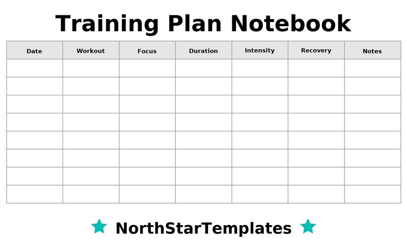 Training Plan Notebook Premium Printable and Editable Template DE EN ES ...