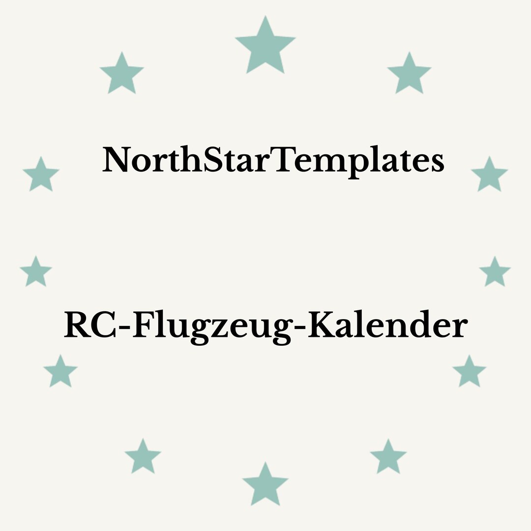 Rc Airplane Calendar Premium Printable and Editable Template DE EN ES ...