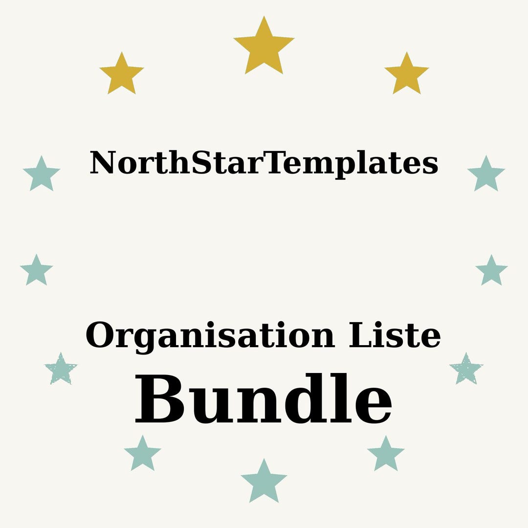 Organisation List Bundle – 3-piece Complete Set - Etsy