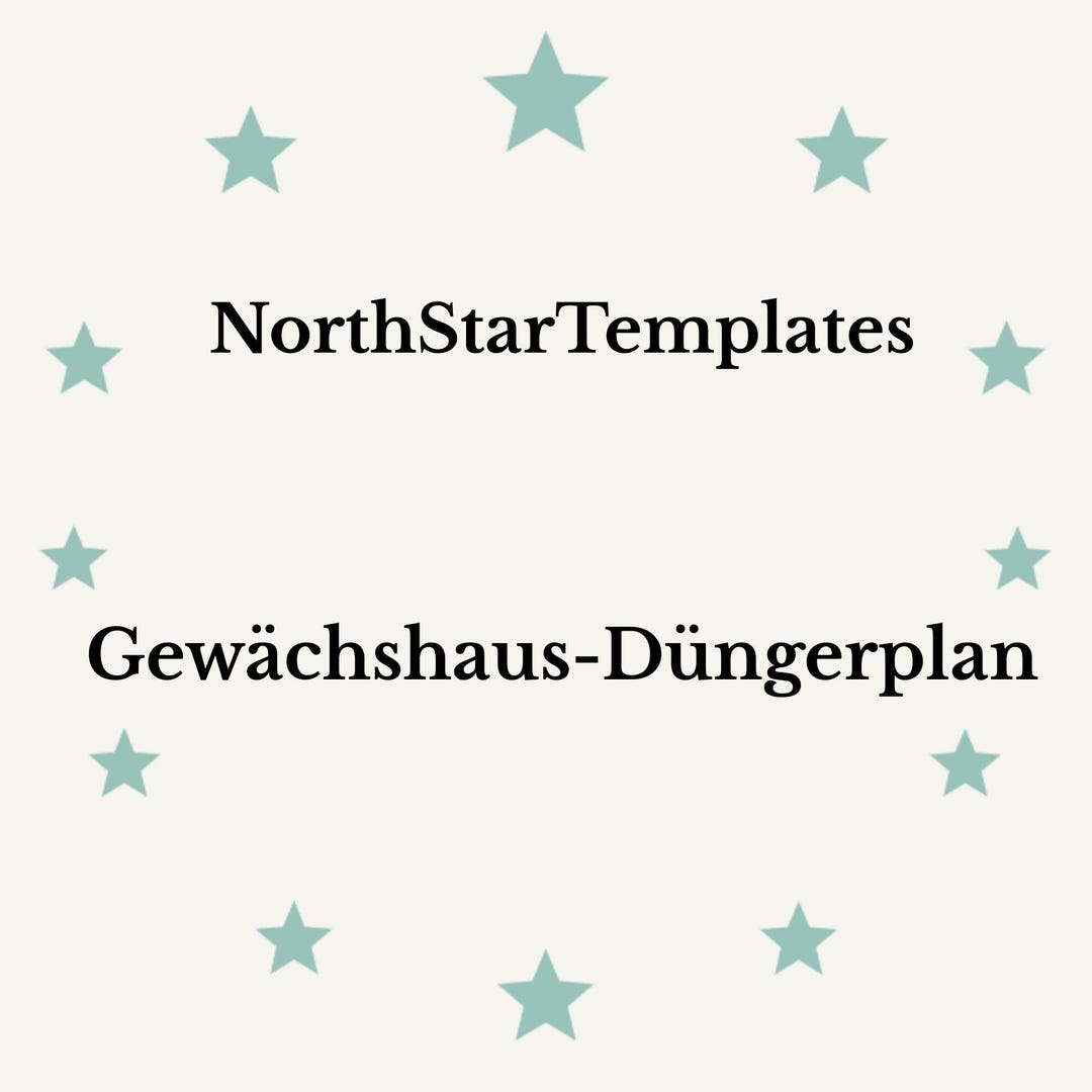 Greenhouse Fertilizer Plan Premium Printable and Editable Template DE ...