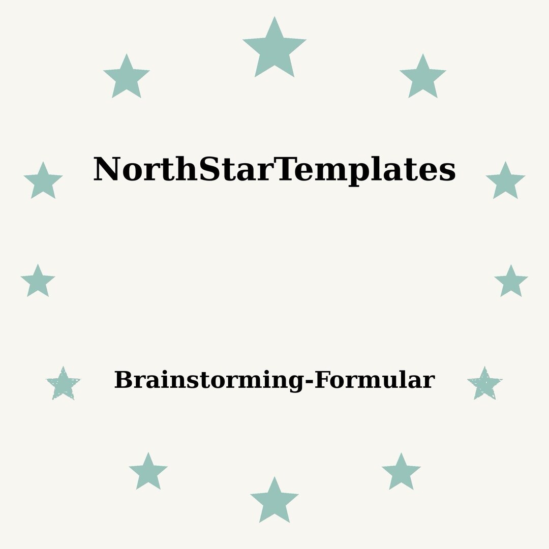 Brainstorming Form Premium Printable and Editable Template DE EN ES - Etsy