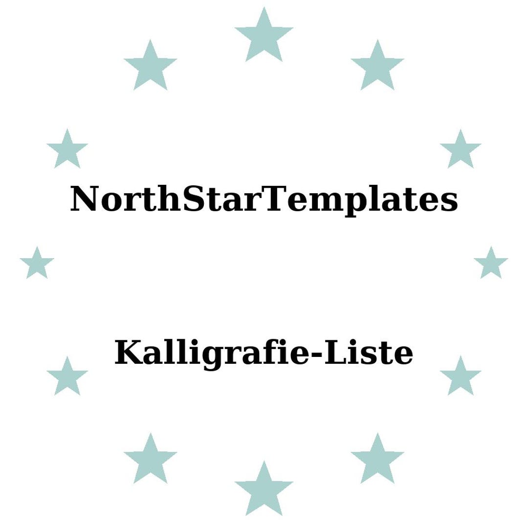 Calligraphy List Premium Printable and Editable Template DE EN ES - Etsy