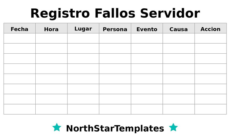 Server Fault Log Premium Printable and Editable Template DE EN ES - Etsy