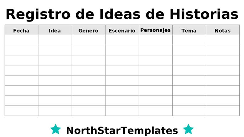 Story Ideas Logbook Premium Printable and Editable Template DE EN ES - Etsy