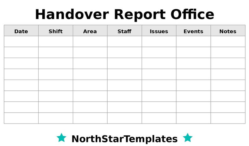 Handover Report - Office Premium Printable and Editable Template DE EN ...