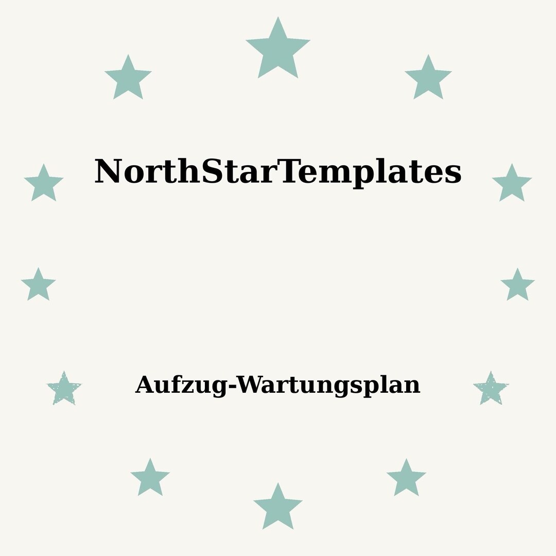 Elevator Maintenance Plan Premium Printable and Editable Template DE EN ...