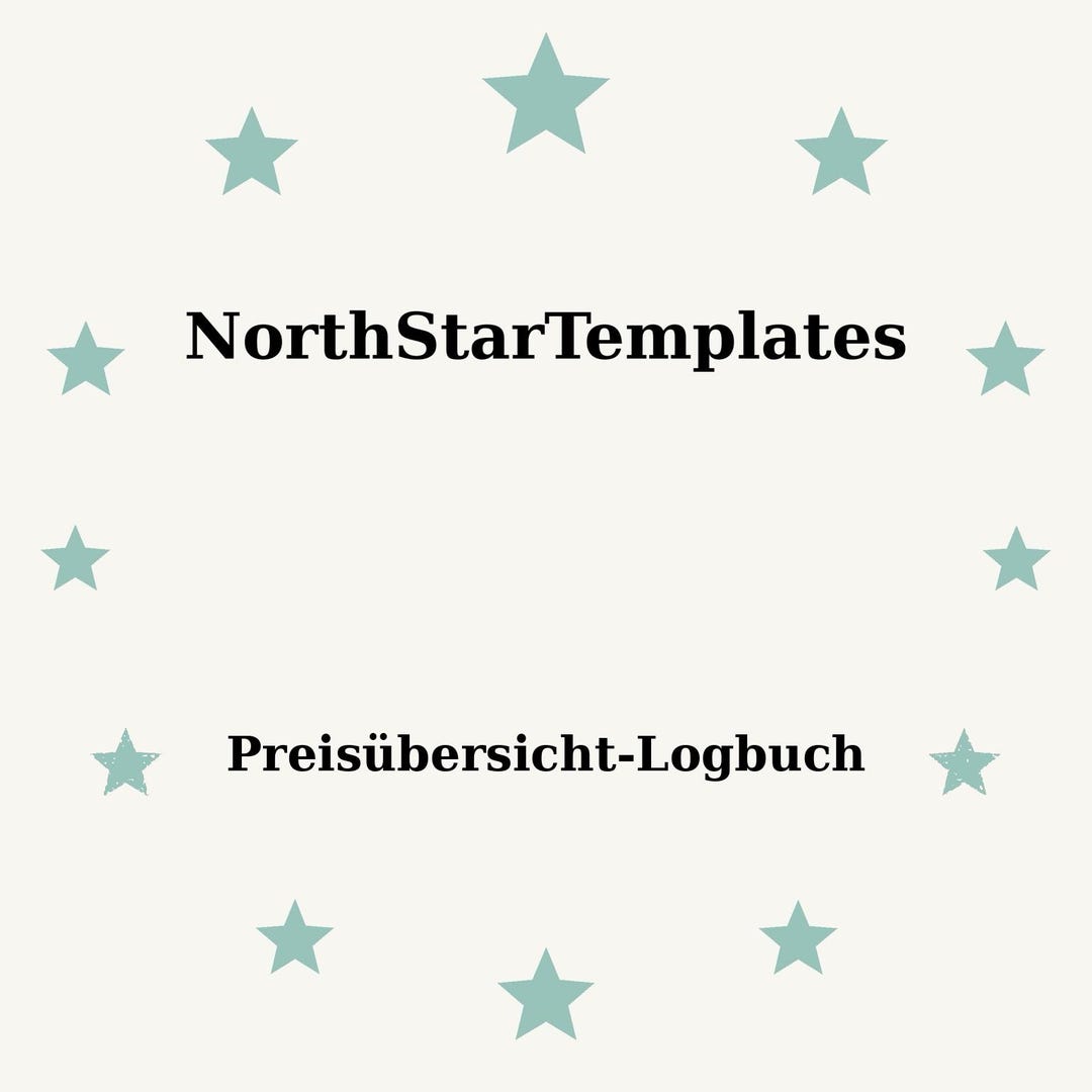 Price Overview Logbook Premium Printable and Editable Template DE EN ES ...