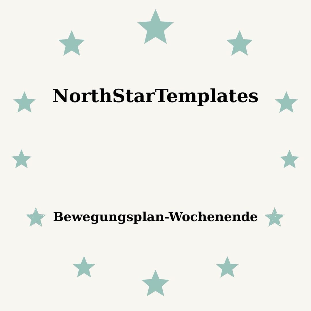 Movement Plan Weekend Premium Printable and Editable Template DE EN ES ...