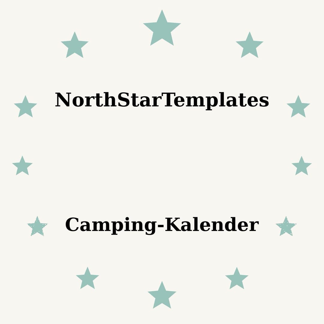 Camping Calendar Premium Printable and Editable Template DE EN ES - Etsy