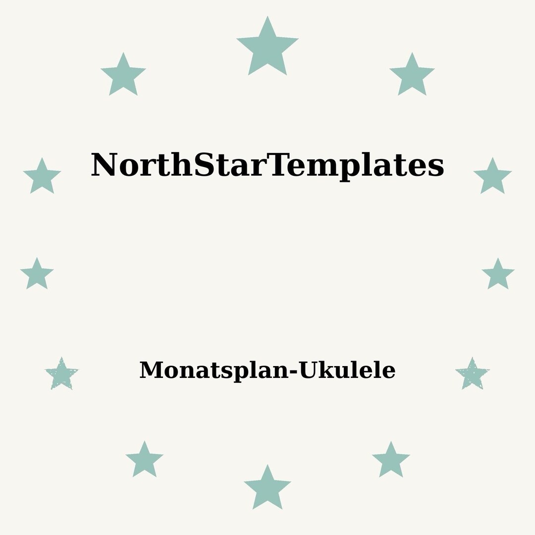 Monthly Ukulele Plan Premium Printable and Editable Template DE EN ES ...