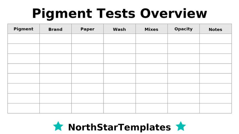 Pigment Tests Overview Premium Printable and Editable Template DE EN ES ...