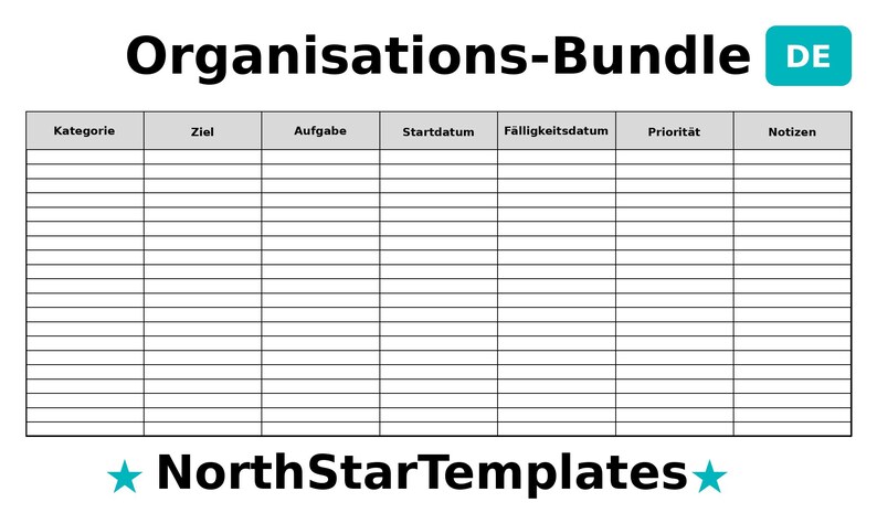 Organization Bundle Premium Printable and Editable Template DE EN ES - Etsy
