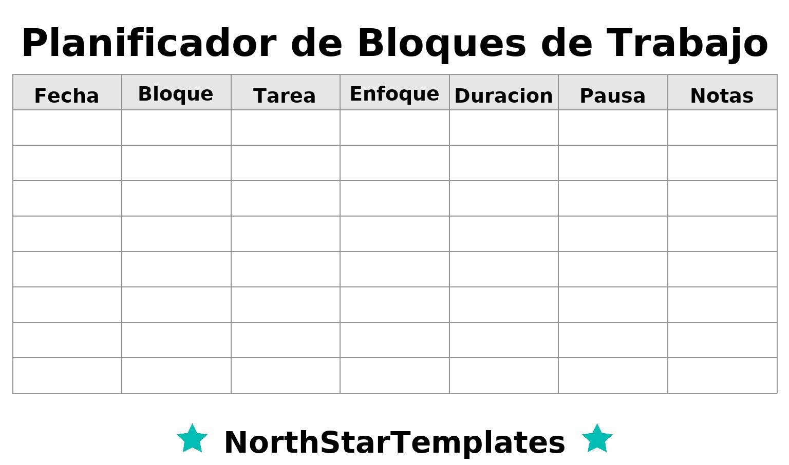 Work Blocks Planner Premium Printable and Editable Template DE EN ES - Etsy
