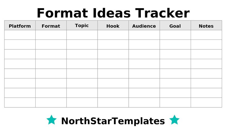 Format Ideas Tracker Premium Printable and Editable Template DE EN ES ...