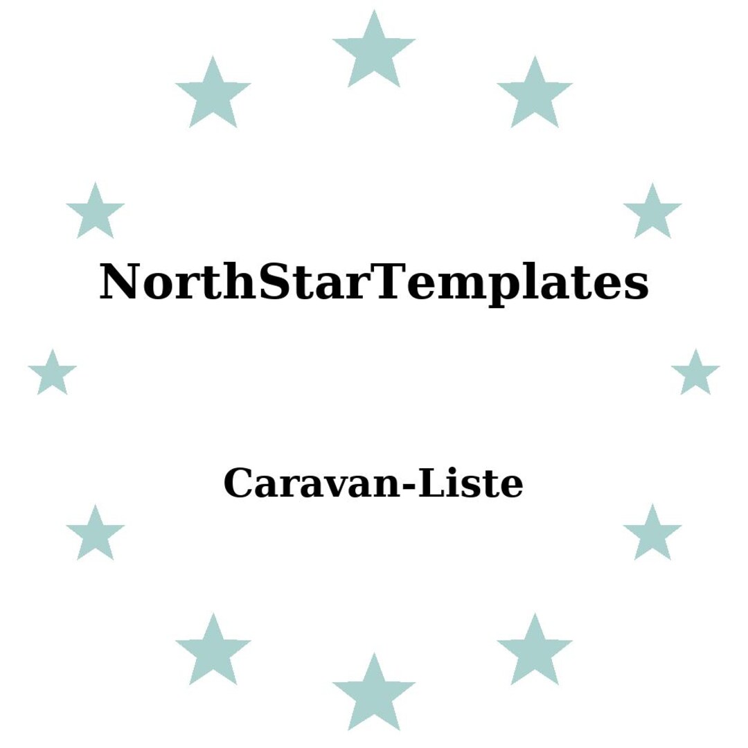 Caravan List Premium Printable and Editable Template DE EN ES - Etsy