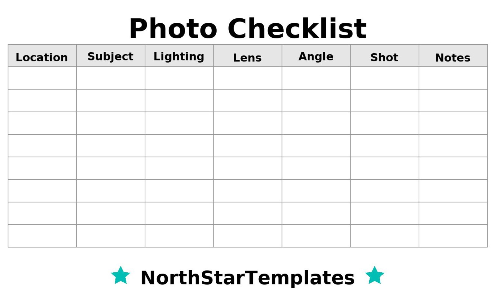 Photo List Checklist Premium Printable and Editable Template DE EN ES ...