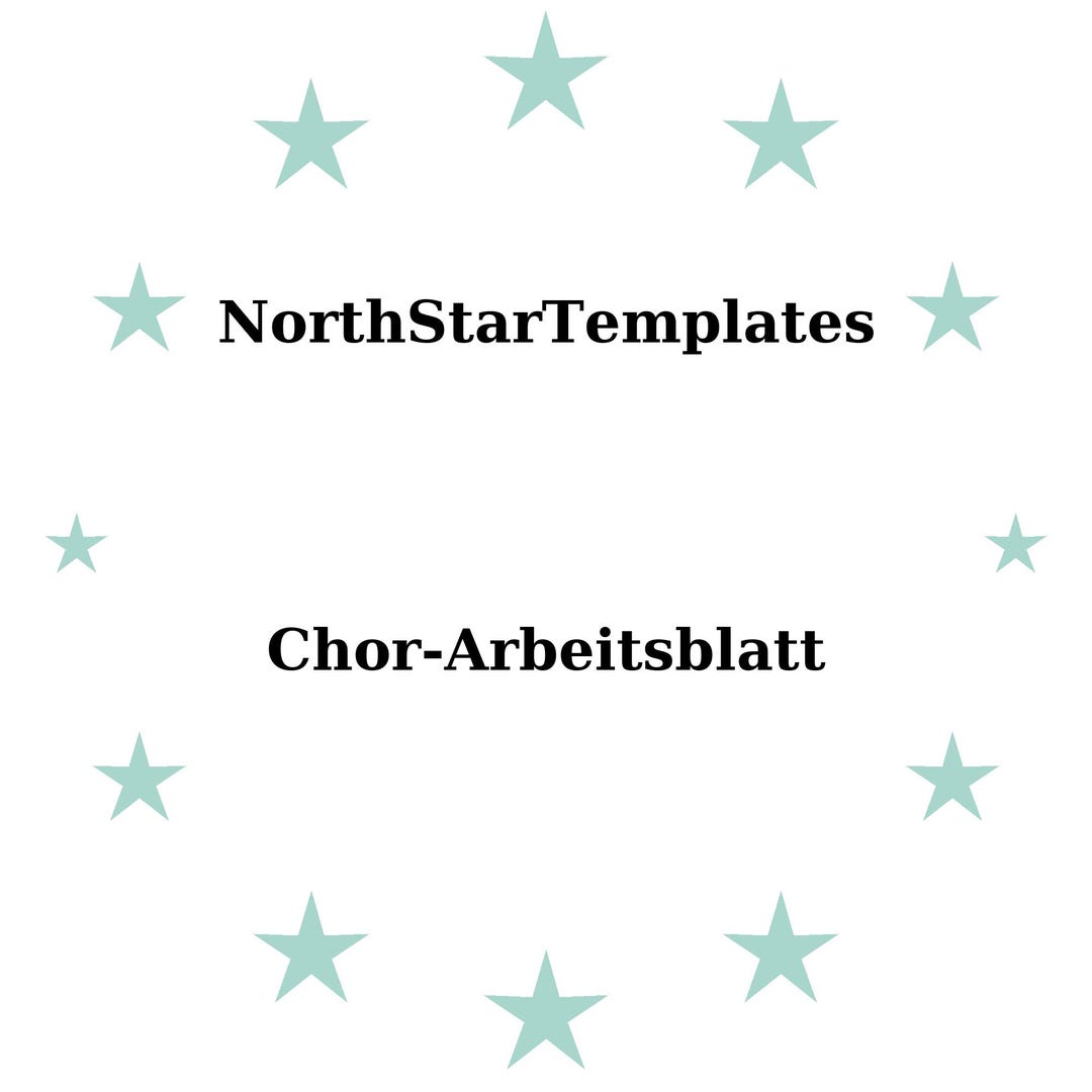 Choir Worksheet — Premium Printable & Editable Template DE EN ES - Etsy
