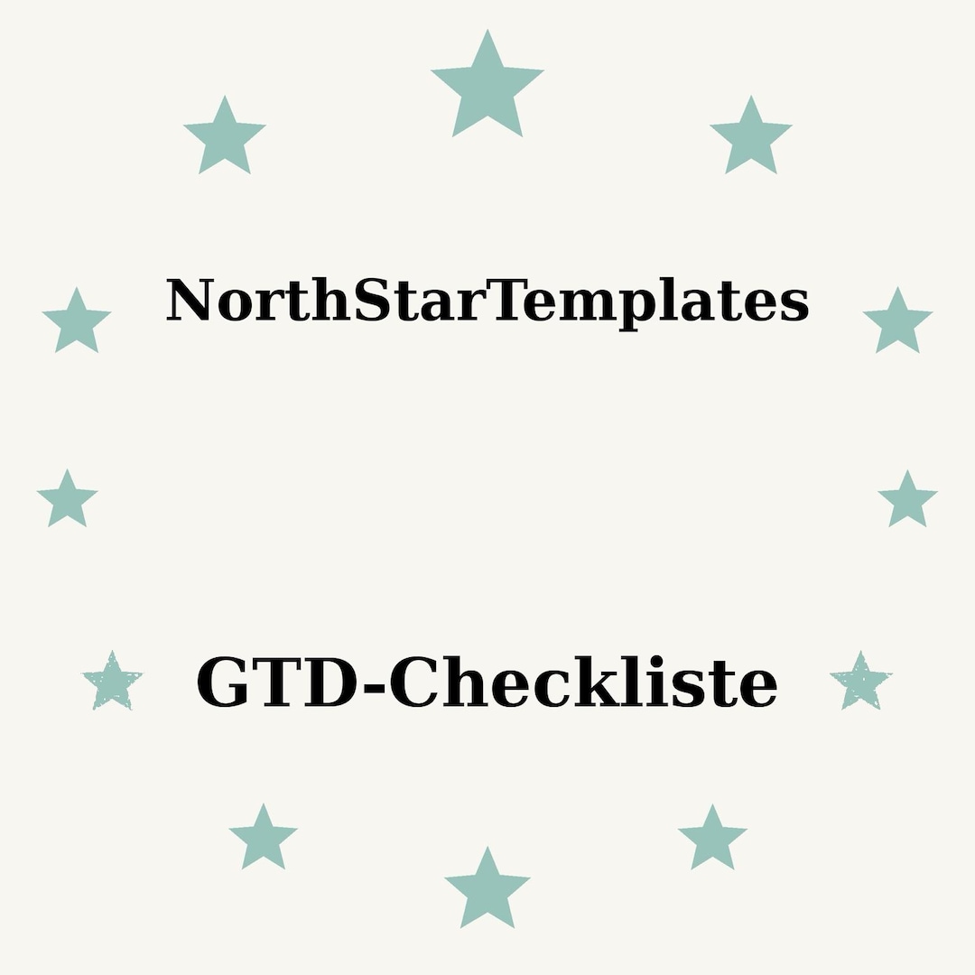 Gtd Checklist Premium Printable and Editable Template DE EN ES - Etsy