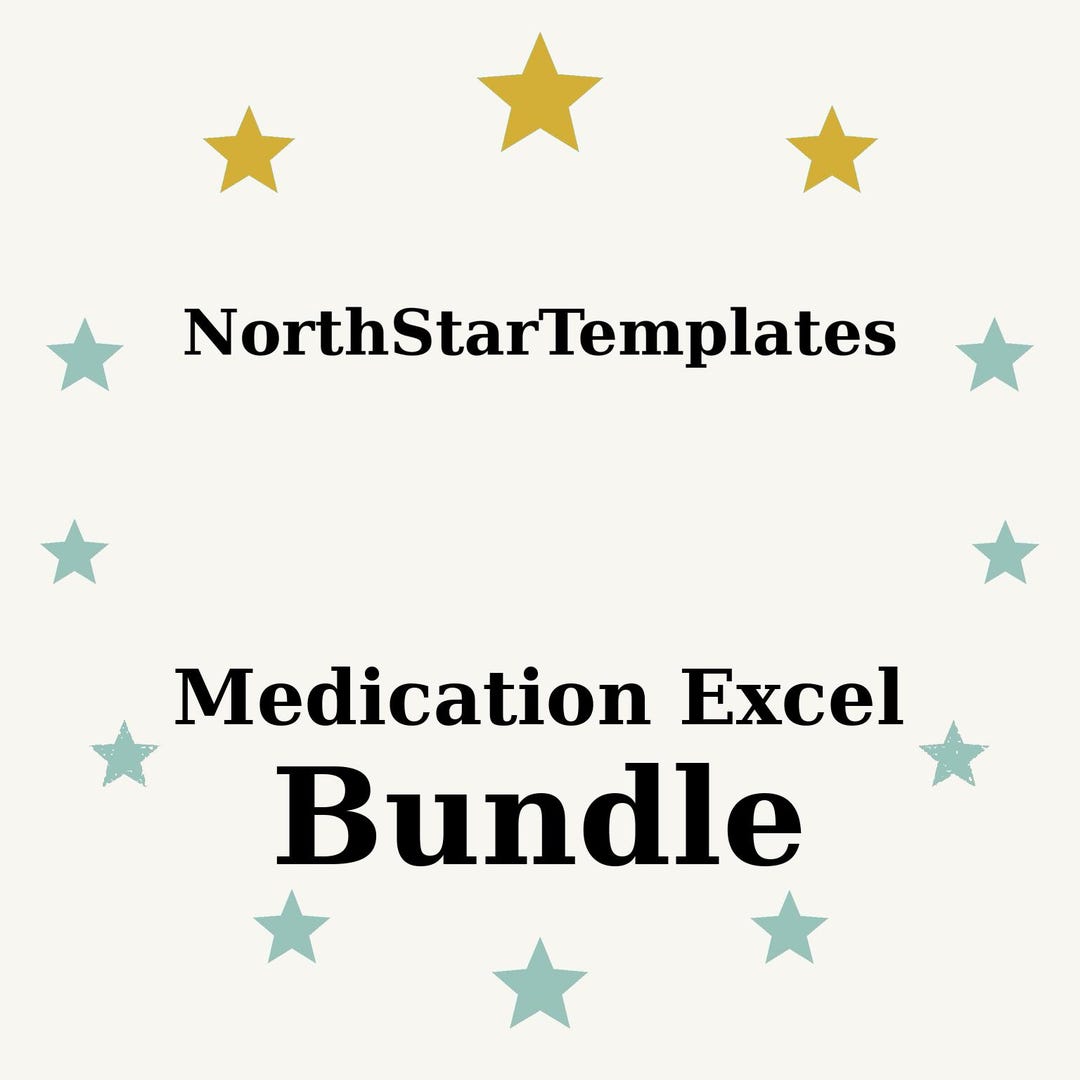 Medication Excel Bundle – 5-piece Complete Set - Etsy