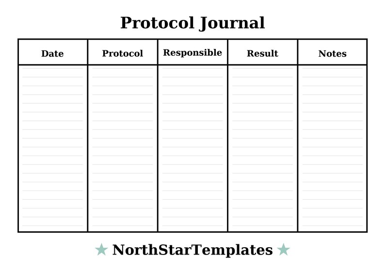 Protocol Journal Premium Printable and Editable Template DE EN ES - Etsy